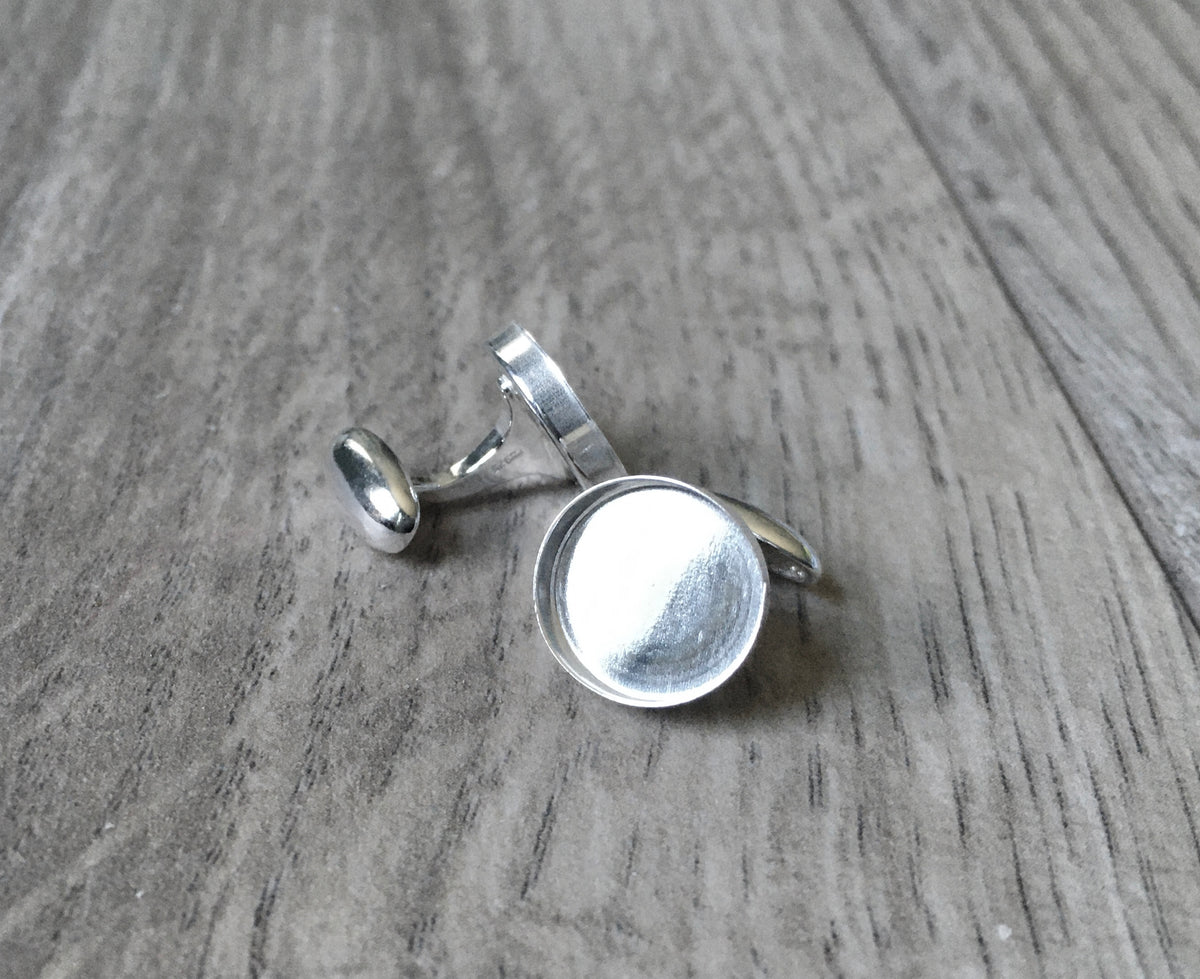 Sterling Silver Cufflink Blanks | .925 Cuff Link Findings Bezel Cup ...